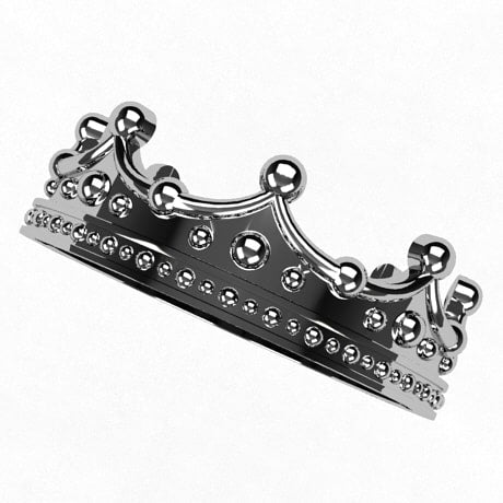 Bague Couronne Royale en Or ou Argent